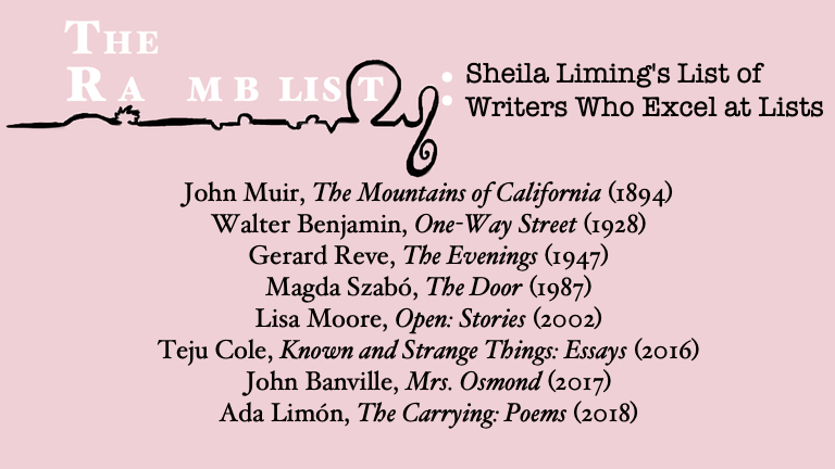 Sheila Liming's List of Writers Who Excel at Lists - The Rambling